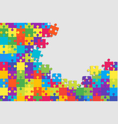 Colorful background puzzle jigsaw puzzle banner Vector Image