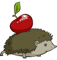 Hedgehog with apple Royalty Free Vector Image - VectorStock