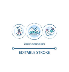 Glacier national park emblem patch Royalty Free Vector Image