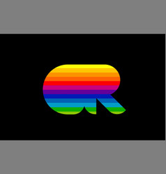 Rainbow color colored colorful alphabet letter r Vector Image
