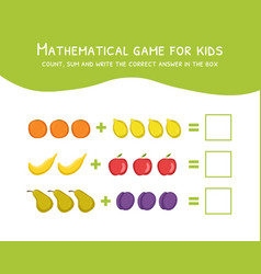 Mathematical game for kids development of Vector Image