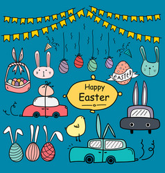 Hand drawn Easter set Royalty Free Vector Image