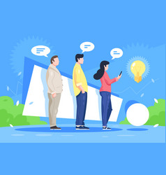 Angry queue in store dissatisfied customers line Vector Image