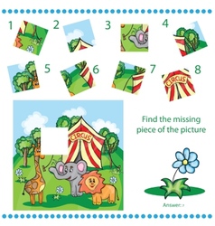 Visual logic puzzle find missing piece - puzzle Vector Image