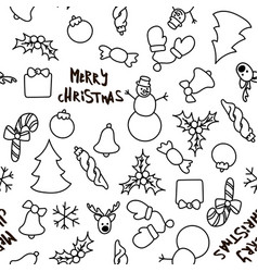 Winter doodle seamless pattern Royalty Free Vector Image