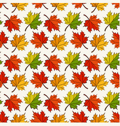 Seamless autumn forest trees pattern colorful Vector Image