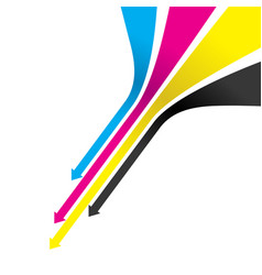 Cmyk colour arrow strips Royalty Free Vector Image