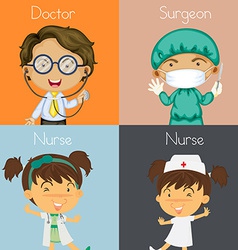 Mand and woman in different occupations Royalty Free Vector