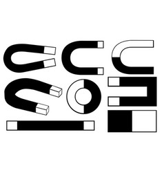 Set Magnets In Different Shapes On White Vector Image