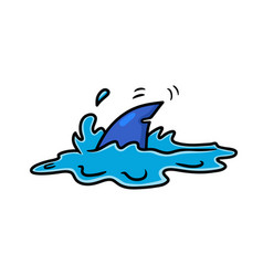 Shark fin dolphin whale ocean wave seamless Vector Image
