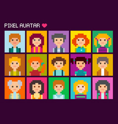 Collection of cute avatars Royalty Free Vector Image