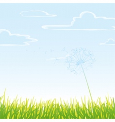 Fully minimalistic simple empty meadow green Vector Image