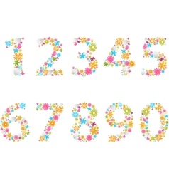 Beautiful flower numbers Royalty Free Vector Image