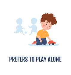 Child with autism avoiding eye contact flat Vector Image
