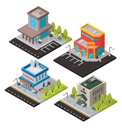 Isometric hospital icon building city infographic Vector Image