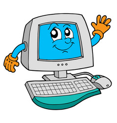 Cute computer Royalty Free Vector Image - VectorStock