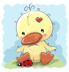 Cute duck with gift Royalty Free Vector Image - VectorStock