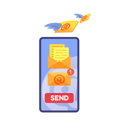New email inbox message with cute funny face Vector Image