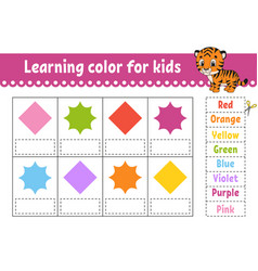 Learning colors blue color flashcard for kids Vector Image