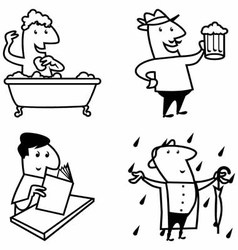 Work and leisure icons Royalty Free Vector Image