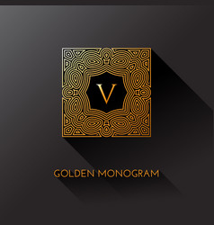 Golden monogram Royalty Free Vector Image - VectorStock