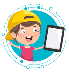 Kids using mobile devices Royalty Free Vector Image
