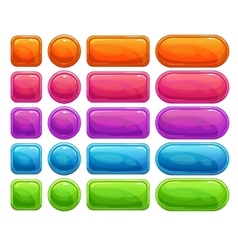 Colorful glossy buttons set Royalty Free Vector Image