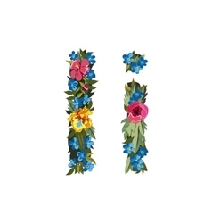 I letter flower capital alphabet colorful font Vector Image
