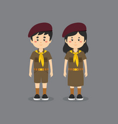 Myanmar student character with expression Vector Image