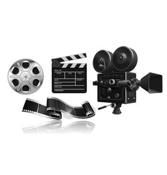 Set of cinema objects Royalty Free Vector Image