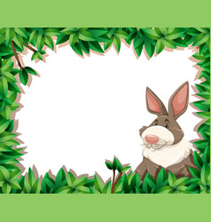 Rabbit on nature border Royalty Free Vector Image