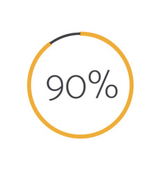 90 percent chart percentage infographic element Vector Image