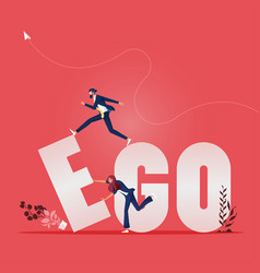 Business team change ego to go text Royalty Free Vector