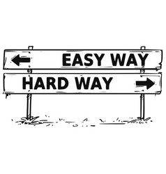 Messy line like hard and easy way Royalty Free Vector Image