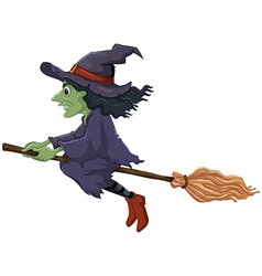 Cartoon witch flying Royalty Free Vector Image