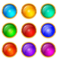 Buttons with gems set round Royalty Free Vector Image