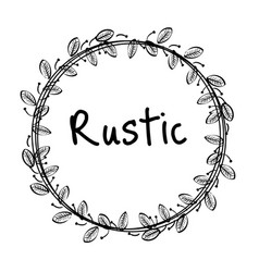 Rustic sign with leaves Royalty Free Vector Image