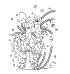Doodle set of christmas presents Royalty Free Vector Image