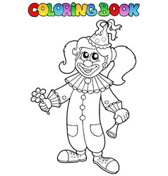 Coloring book with clown images Royalty Free Vector Image