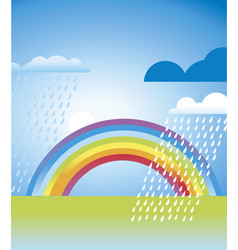 Simple rainbow landscape in vivid color Royalty Free Vector