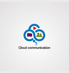 Cloud communication logo icon element and Vector Image