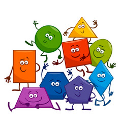 Cartoon basic geometric shapes Royalty Free Vector Image