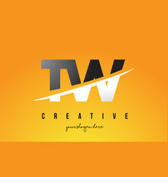 Wt w t letter modern logo design with yellow Vector Image
