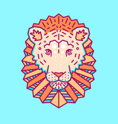 Lion head ethnic pattern Royalty Free Vector Image