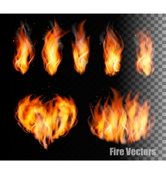 Campfire flame flat red hot fire burn shape Vector Image