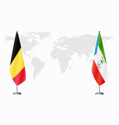 Iran and equatorial guinea flags for official Vector Image