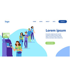 Big queue many multitude people waiting in long Vector Image