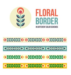 Set of four decorative round patterned elements Vector Image