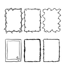 Set of colorful doodle borders circle frame Vector Image
