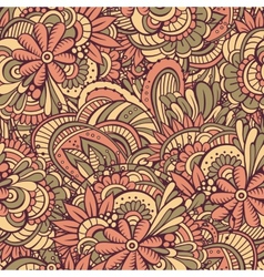 Green flowers hand drawn seamless pattern Vector Image